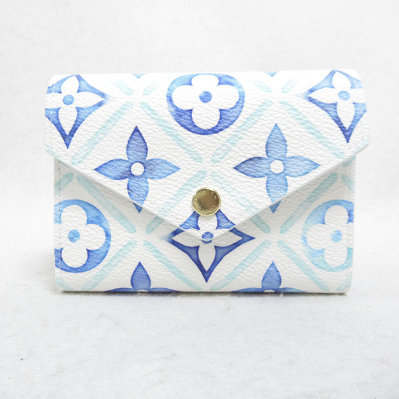 Louis Vuitton | Bags | Louis Vuitton Monogram Tile Trifold Wallet Blue ...